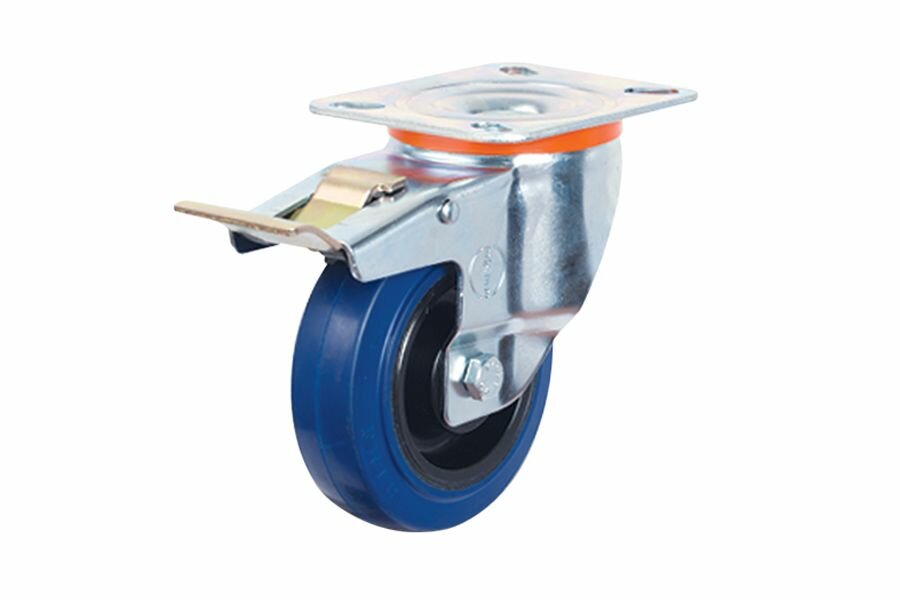 Колесо с поворотной платформой и тормозом D 125 мм до 160 кг EMES EM01ZMRM125X36F