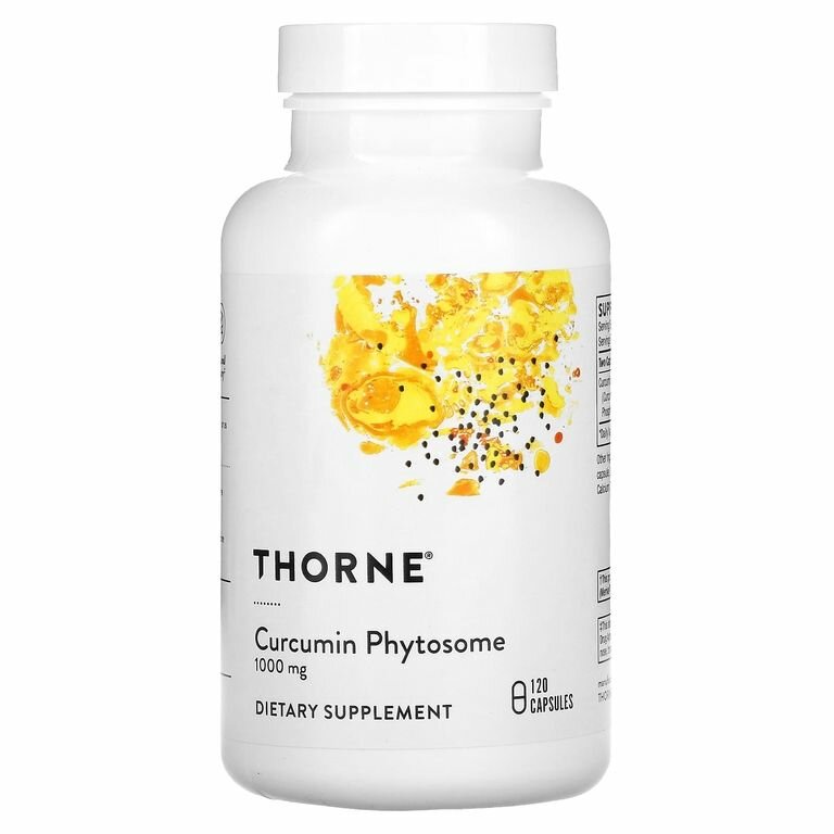 Thorne, фитосомы куркумина, Curcumin Phytosome, 1000 мг, 120 капсул