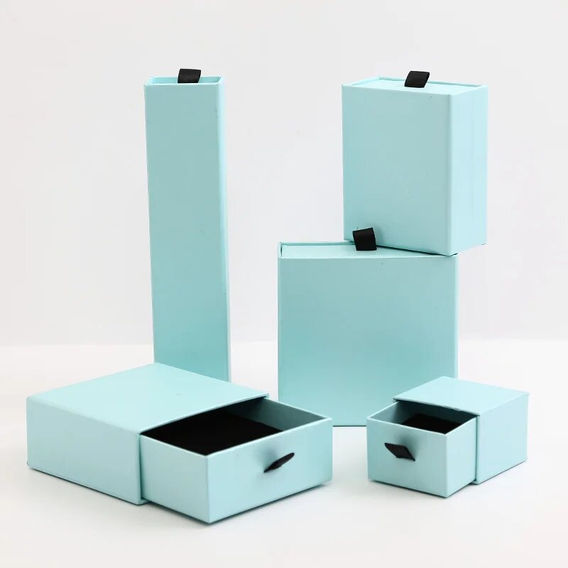 Набор из 10 подарочных коробок для ювелирных изделий 5x5x3.5cm, aqua