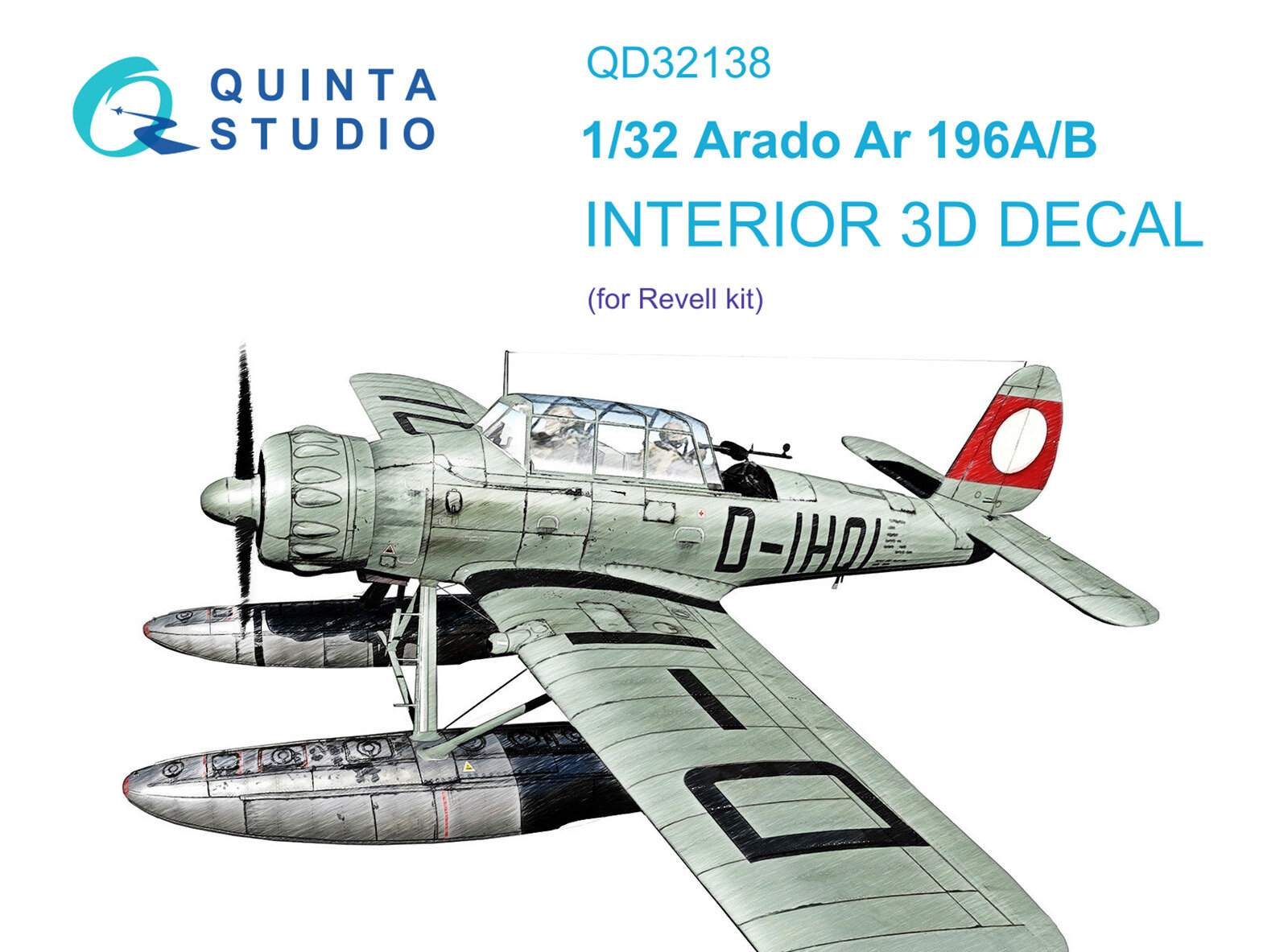 QD32138 3D Декаль интерьера кабины Ar 196A/B (Revell)