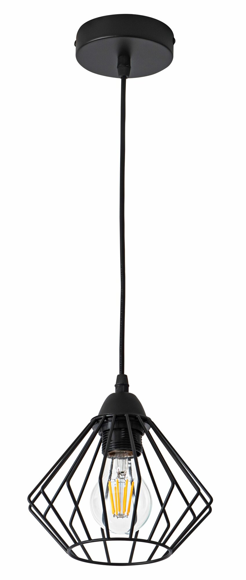 Люстра подвес De Fran SP-1830 BK Е27 1*60Вт черный металл, серия керо