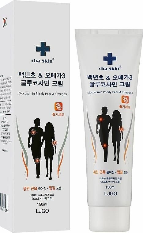 Cha Skin Массажный глюкозамин гель с Омега 3 Centennial Omega 3 Glukosamine Cream для всех типов кожи, туба, 150 г