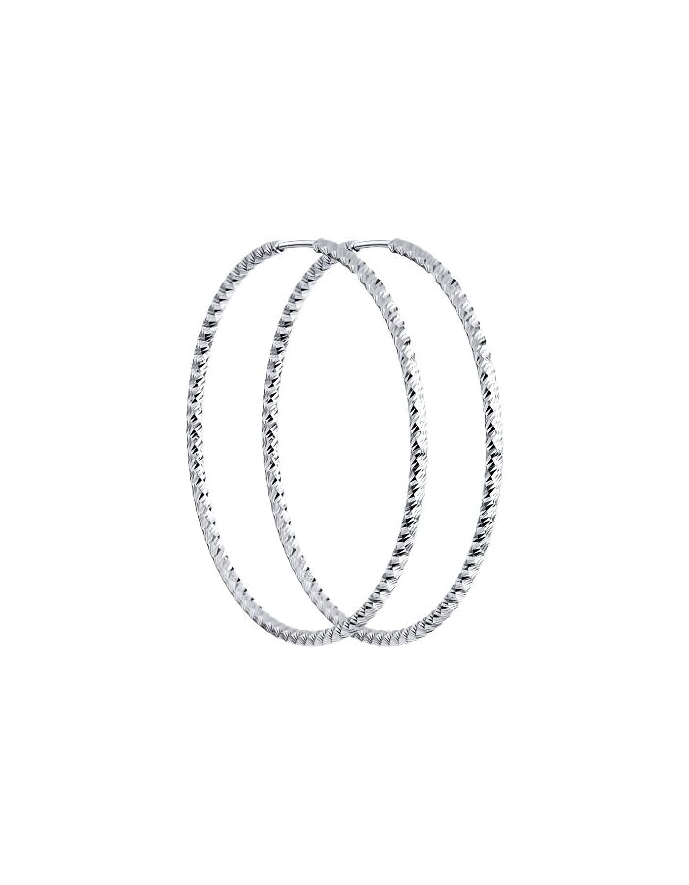 Серьги конго, серебро, 925 проба, родирование