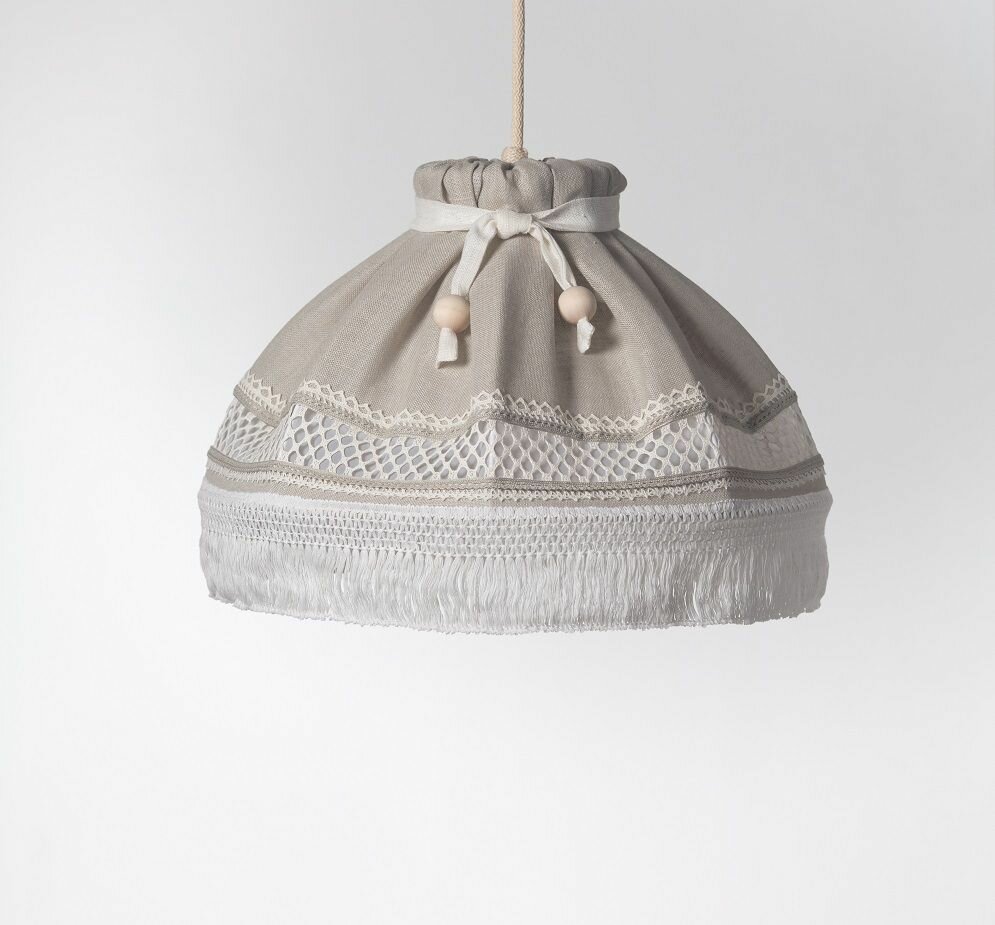 Абажур подвесной купольный серый "Ретро"