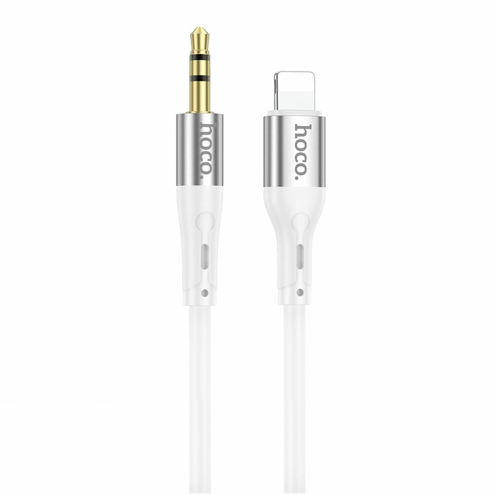 Аудиокабель HOCO UPA22 DC 3.5mm - Lightning 8-pin, 1м, силикон (белый)