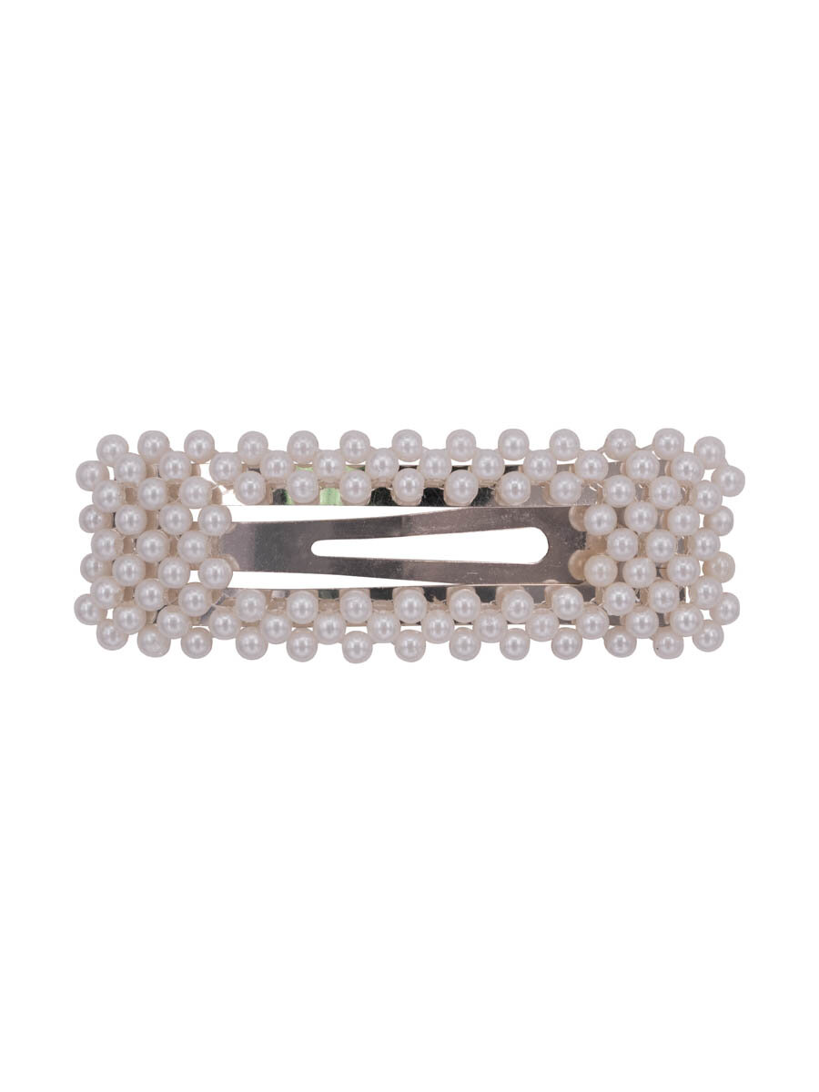 Заколка клик-клак для волос Жемчуг, OTOKODESIGN, бижутерный сплав, серебристый, женский, 31-70067