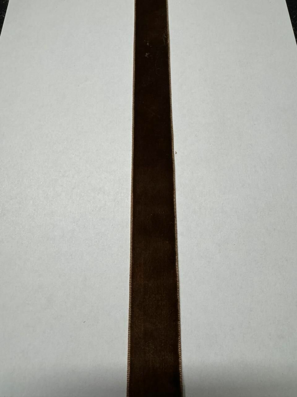 Тесьма декоративная бархатная 2,5 см, лента для подарка 5 метров коричневая