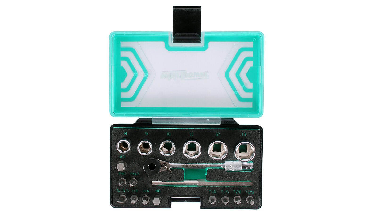 Трещетка 1/4 с набором головок и бит, 20предм. WP (1612-3220) 50/25