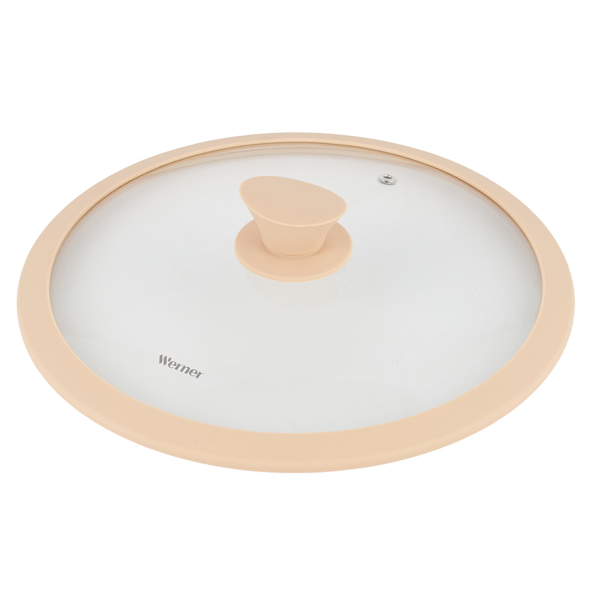 Стеклянная крышка Werner Anzio 52340, 26 см, круглая, силикон/нержавеющая сталь, бежевый