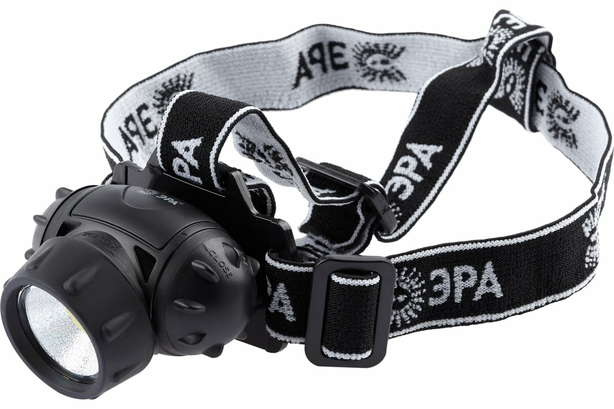 ЭРА GB410 налобный светодиодный фонарь на батарейках 3хААА, 3 режима, черный, IP44