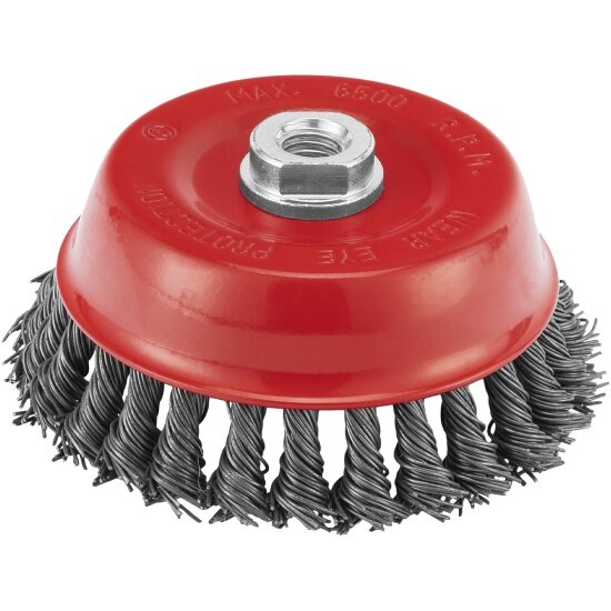 Matrix Щетка для УШМ, 125 мм, М14, "чашка", крученая проволока 0.8 мм, , 74625