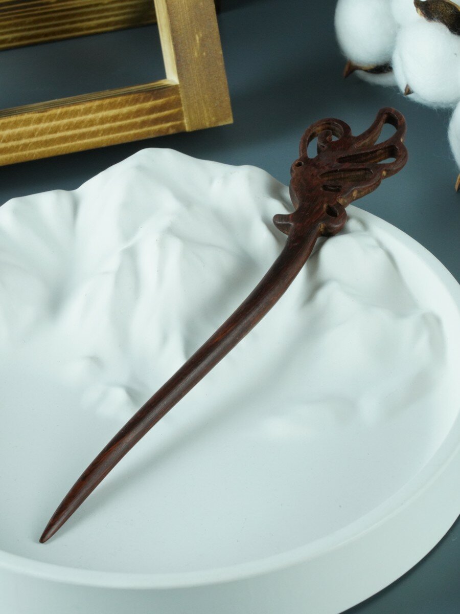 Китайская палочка, шпилька для волос. Из дерева, сандаловая 17 см.