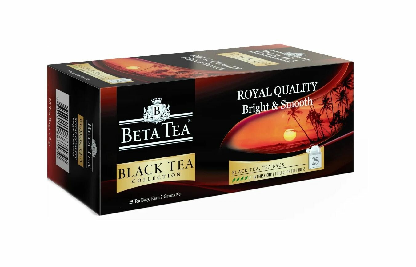 Beta Tea Чай черный Королевское качество, 25 пакетиков по 1,5 г