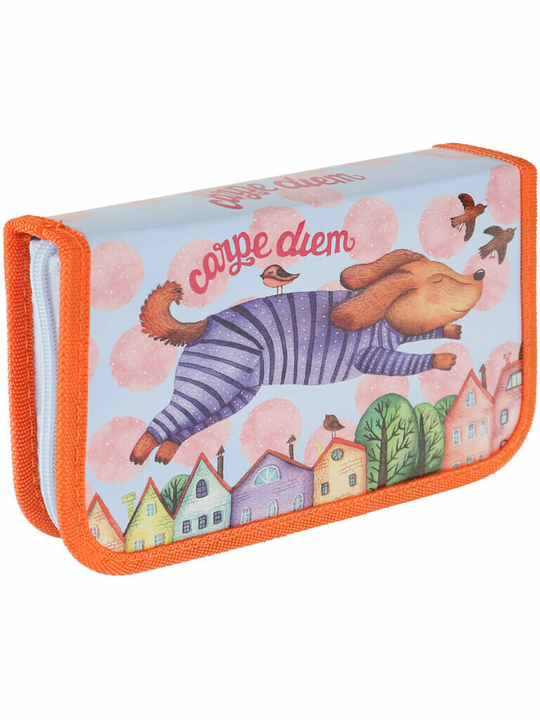 Пенал Проф-пресс 1 отделение с 1-ой откидной планкой 190х115х30 мм, молния, ламинация картон "Сон собачки"