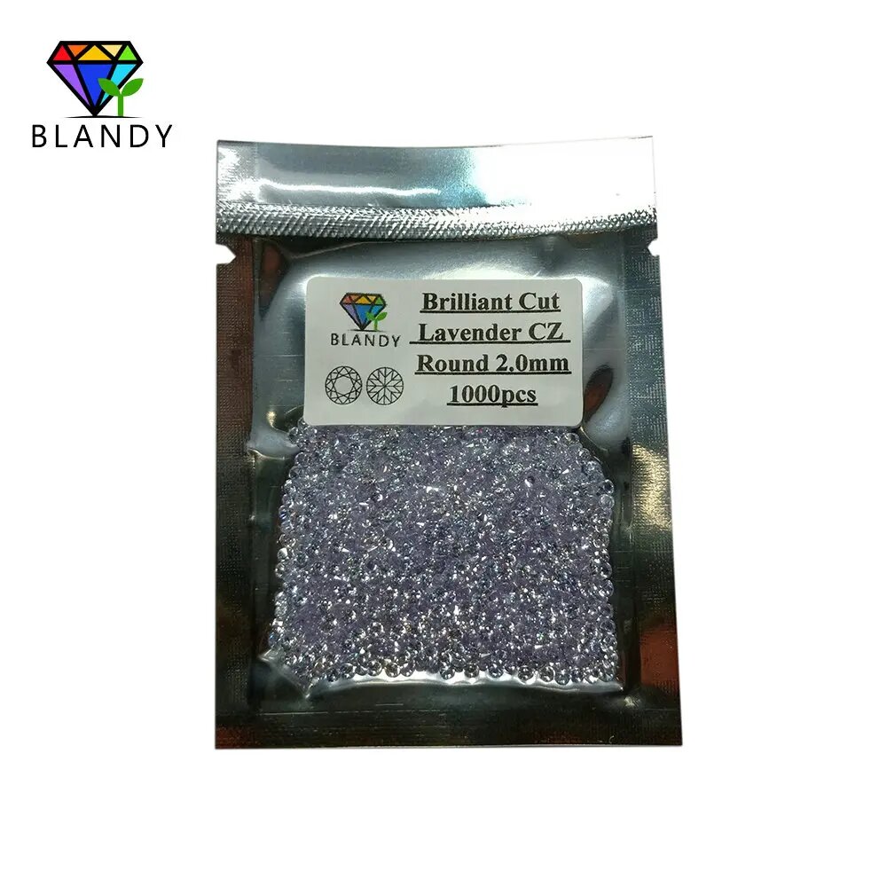 Синтетические кубические цирконии QINGYIGEM разных цветов Фиолетовый, 1.25mm(1000pcs), Lavender