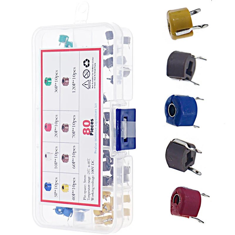 Набор подстроечных конденсаторов onekit 80 шт.