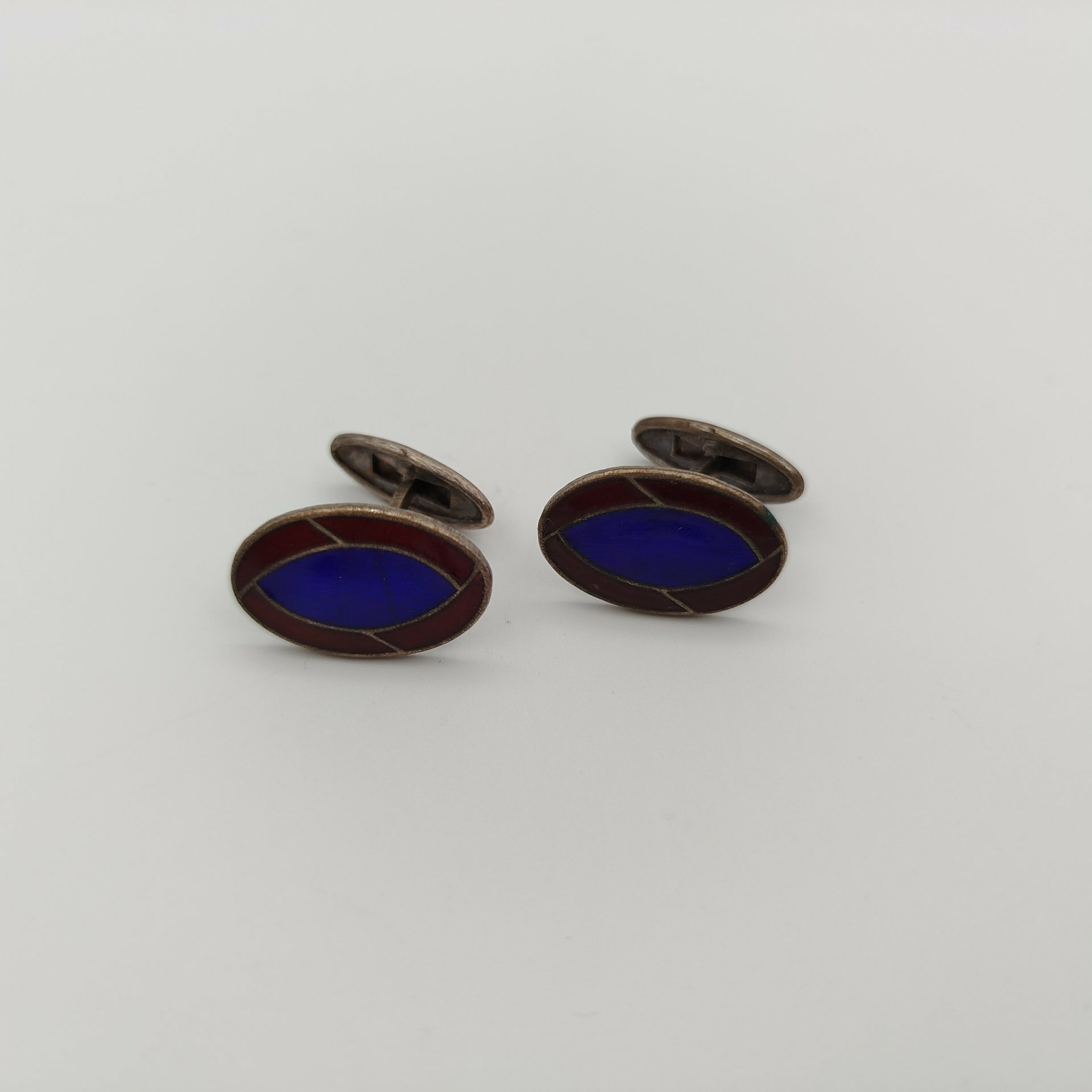 Запонки винтажные, металл, эмаль, СССР, 1970-1990 гг.