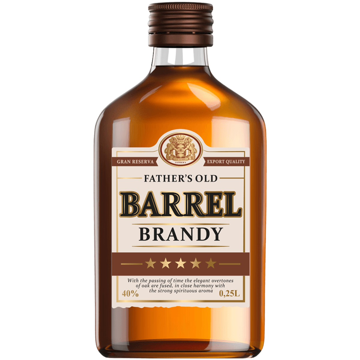 Бренди "Father's Old Barrel", виноградный, 0,25 л, 40%, Россия
