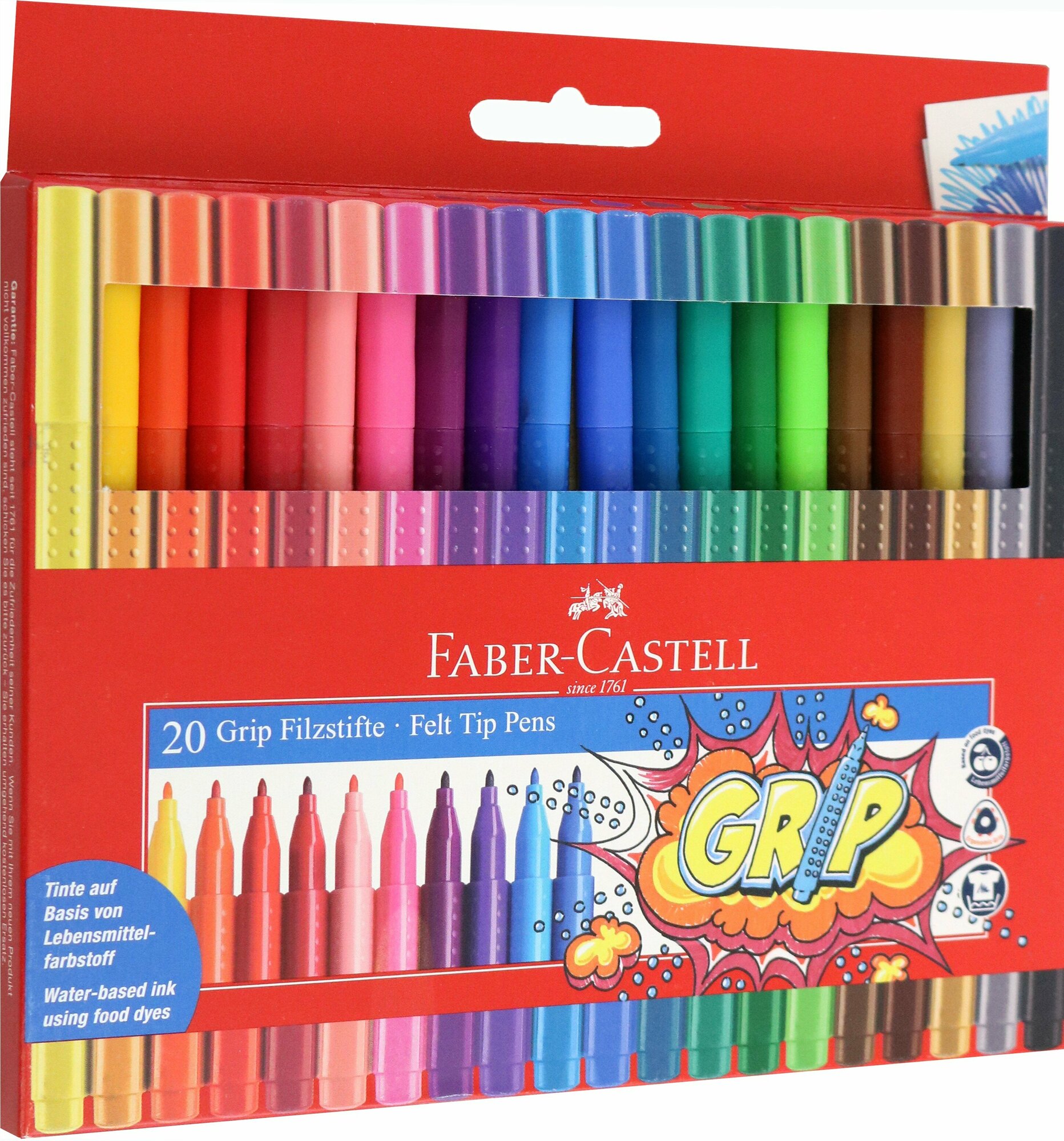 Фломастеры Grip, 20 цветов