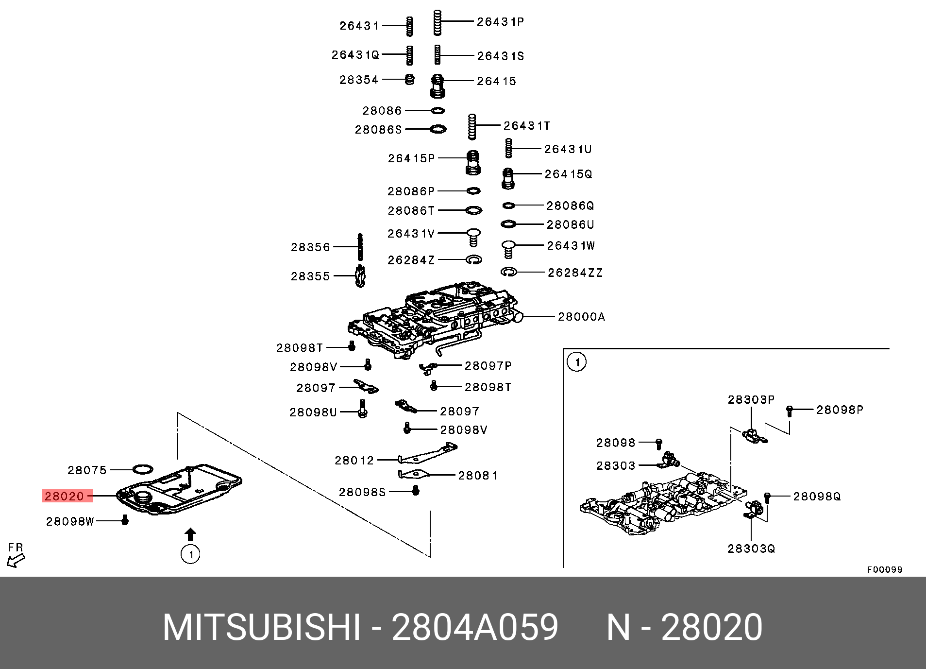 Фильтр масляный Mitsubishi 2804A059