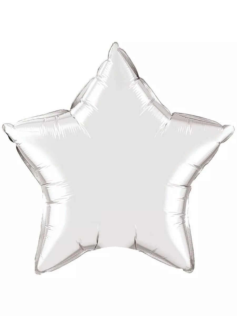 Звезда Серебро / Silver, фольгированный шар (4"/10 см ) 1 шт. / FLEX METAL, Испания