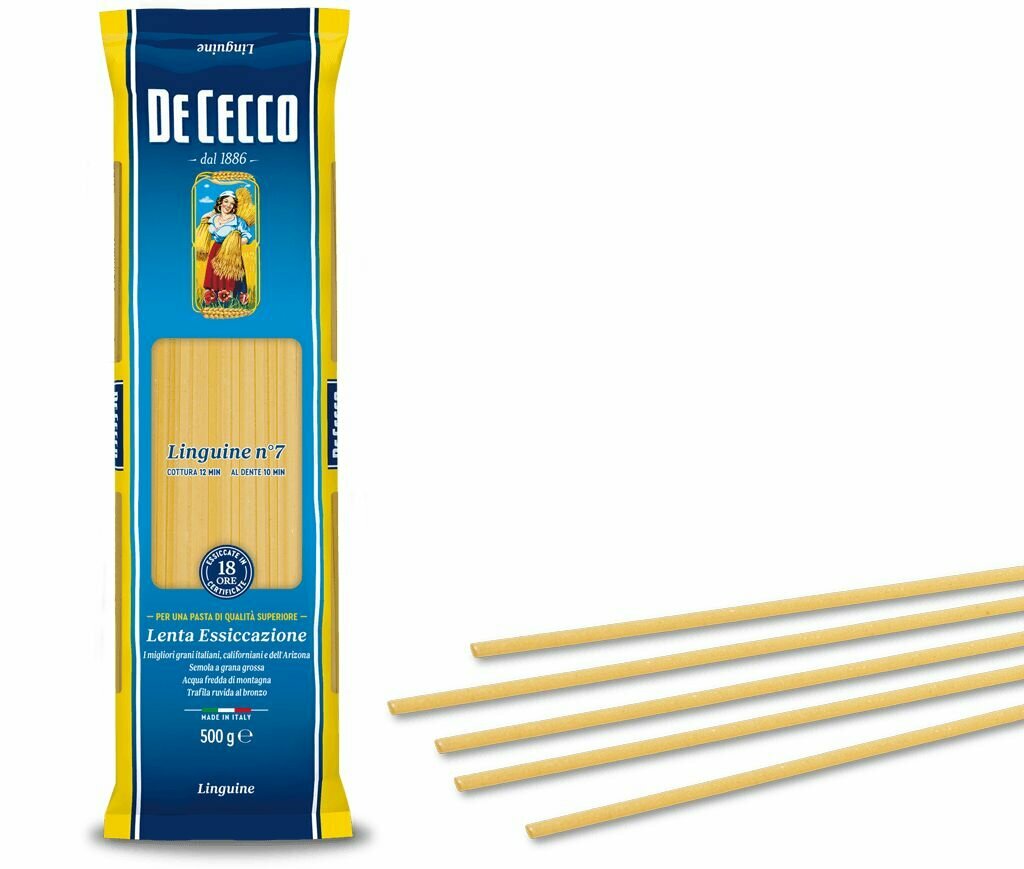 Паста Лингвини De Cecco Linguine №7 из твердых сортов пшеницы, 500 г