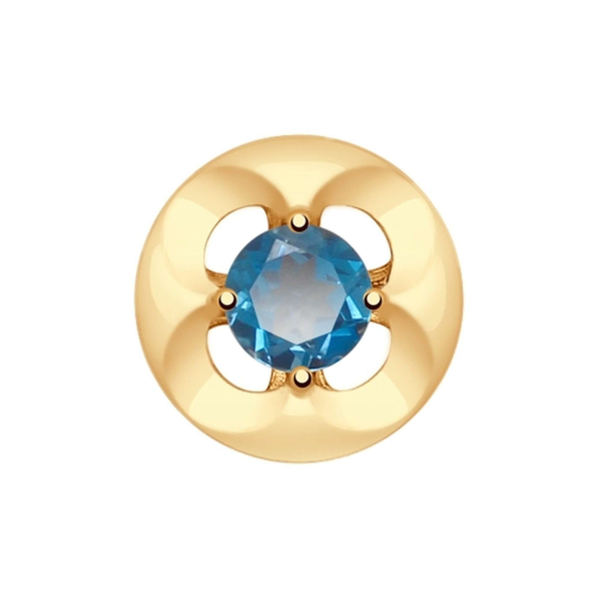 Подвеска, красное золото, 585 проба, Лондон топаз