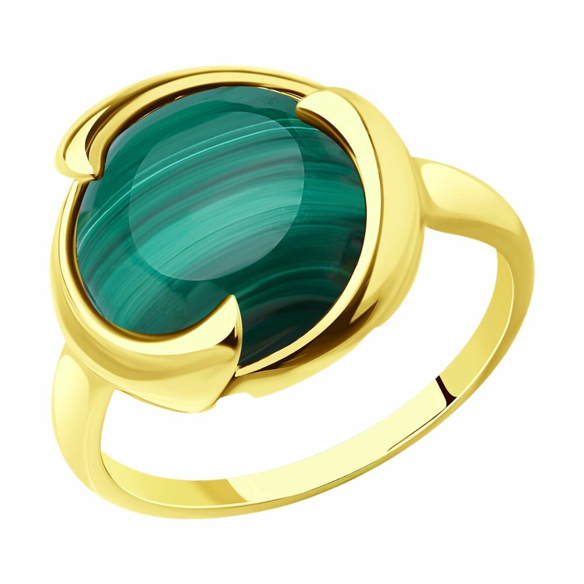 Кольцо, серебро, 925 проба, малахит