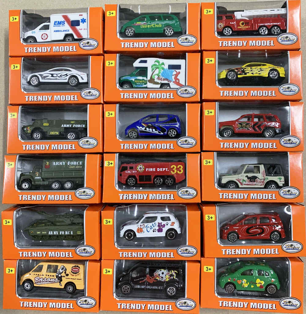 Машина 18 видов в коробке, 36 штук в блоке, 1 штука