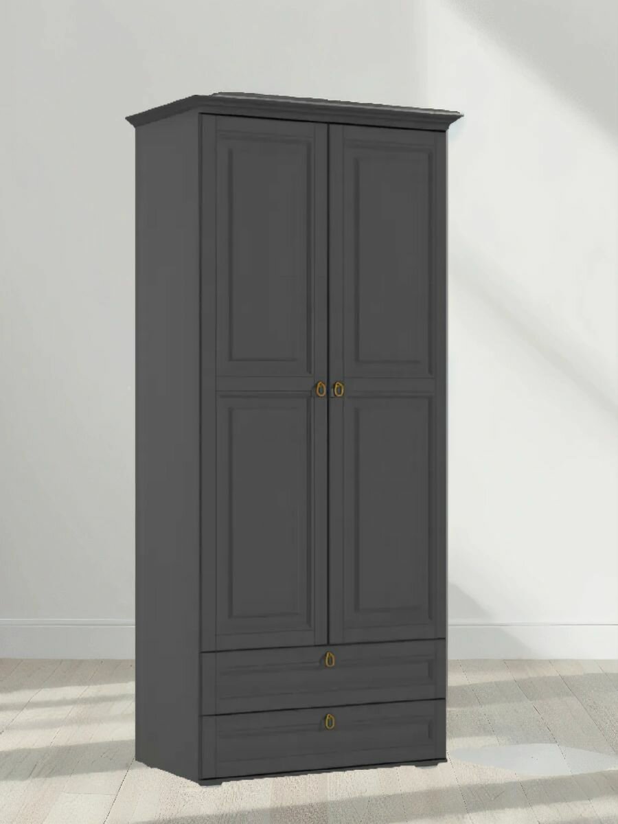 Шкаф платяной Престиж-1 Графит/Графит структурный