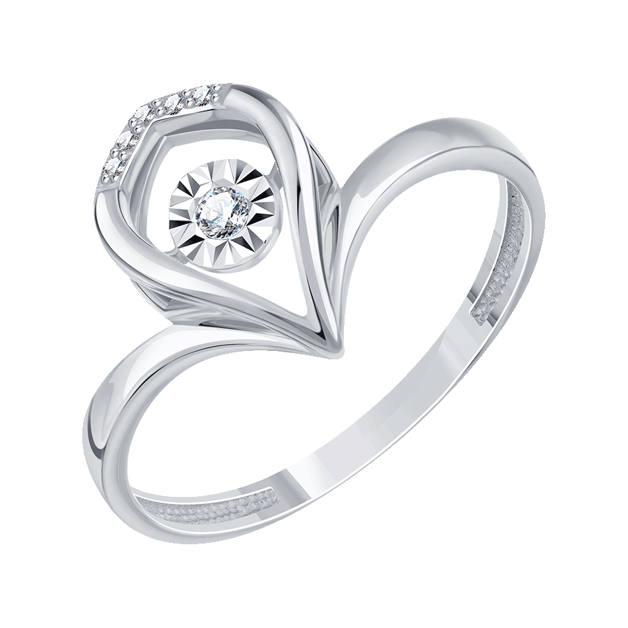 Кольцо, белое золото, 585 проба, бриллиант