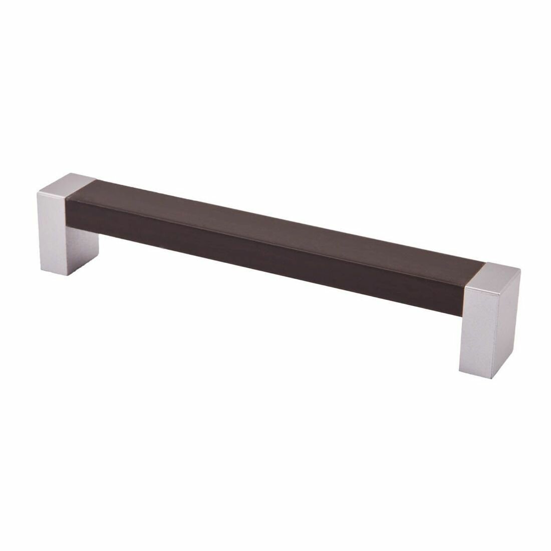 Ручка мебельная пластиковая PS18/C18-128 металлик+венге