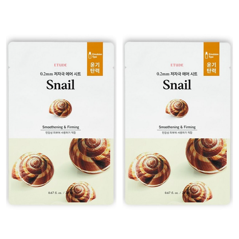Тканевая маска Etude с фильтратом слизи улитки, 20 мл, 2 шт.