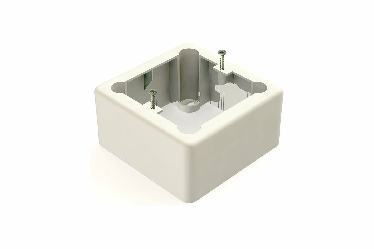 GREENEL 1-местная установочная коробка 85x85x42 мм белая GE40232-01 для скрытого монтажа