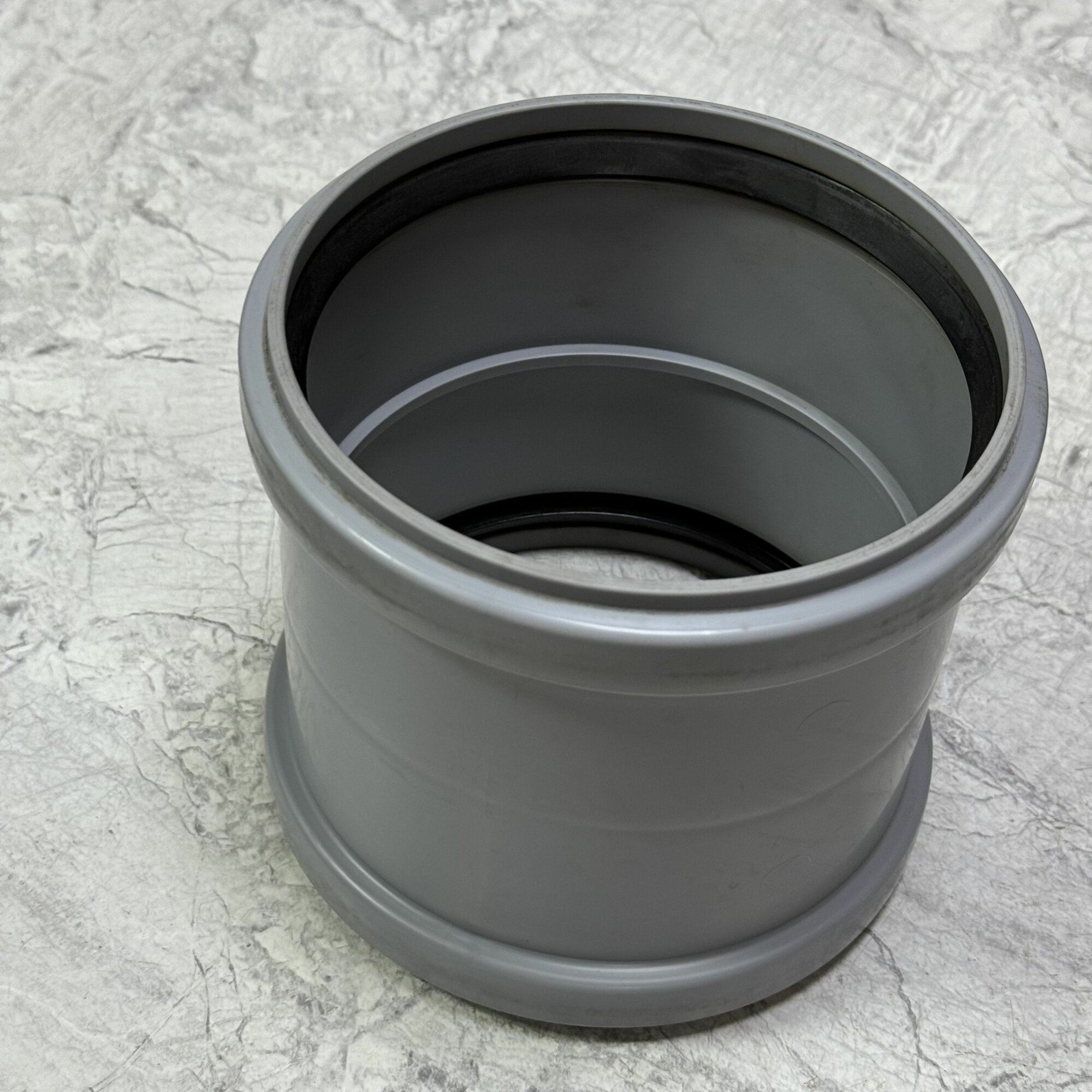 Муфта двойная двухраструбная 160 серая Ostendorf (с ограничителем внутри)