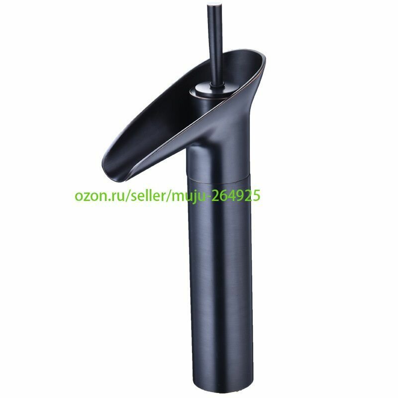 Смеситель для раковины высокий черный, смеситель для водопада для умывальника, латунь