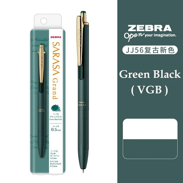 Гелевая ручка ZEBRA Sarasa Grand 0,5 мм Темно-зеленый, 1pcs Green Blk Pen