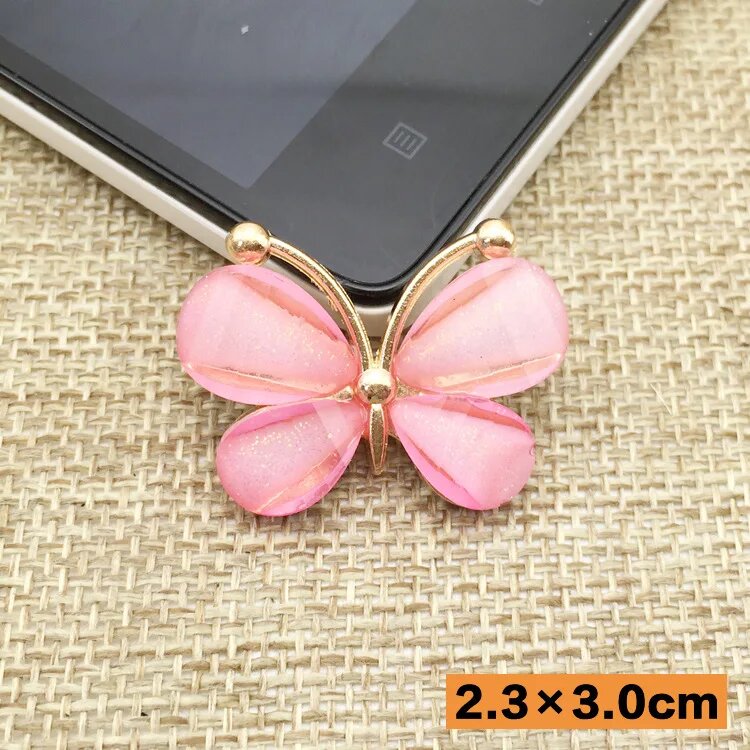 Розовые бабочки металлические 2.3x3 см, Цвет: 5
