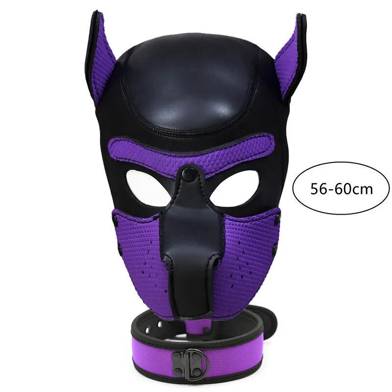 Косплей маска для собаки из искусственной кожи Фиолетовый, Purple