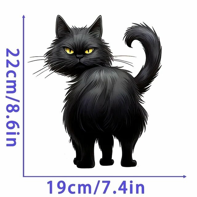 Термонаклейка "Милый черный кот", DTF CS0144-3