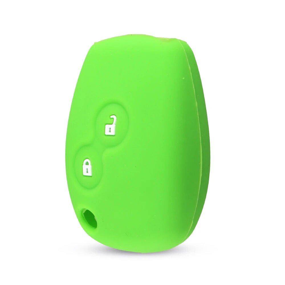 KEYYOU силиконовый резиновый чехол для ключей, 2 кнопки для Renault Clio Scenic Megane Duster Sandero Captur Twingo Modus, автомобильный дистанционный ключ зеленый