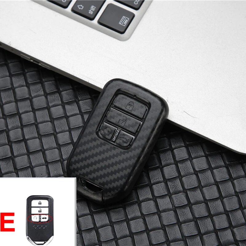 Карбоновый чехол для ключей от автомобиля Honda Civic CR-V HR-V Accord Jade Jazz City E only Shell