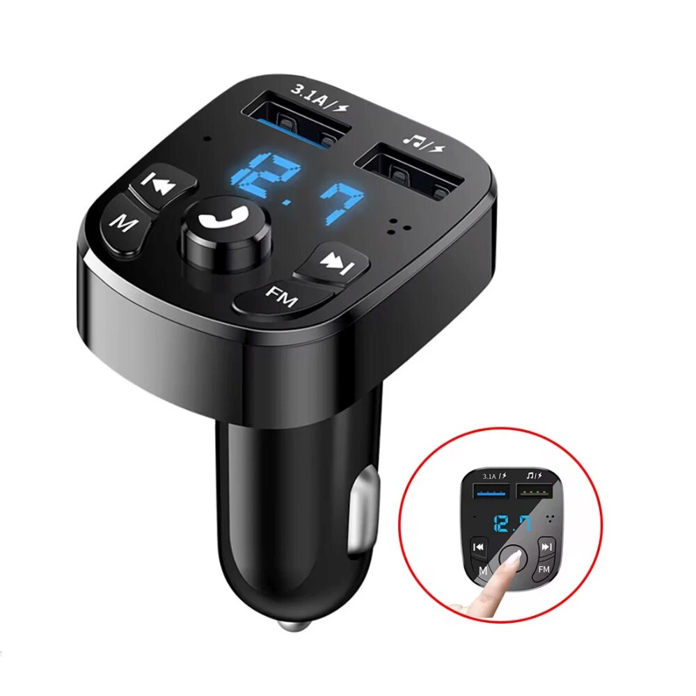 FM-передатчик Автомобильный беспроводной Bluetooth 5,0 FM-радиомодулятор Автомобильный button type