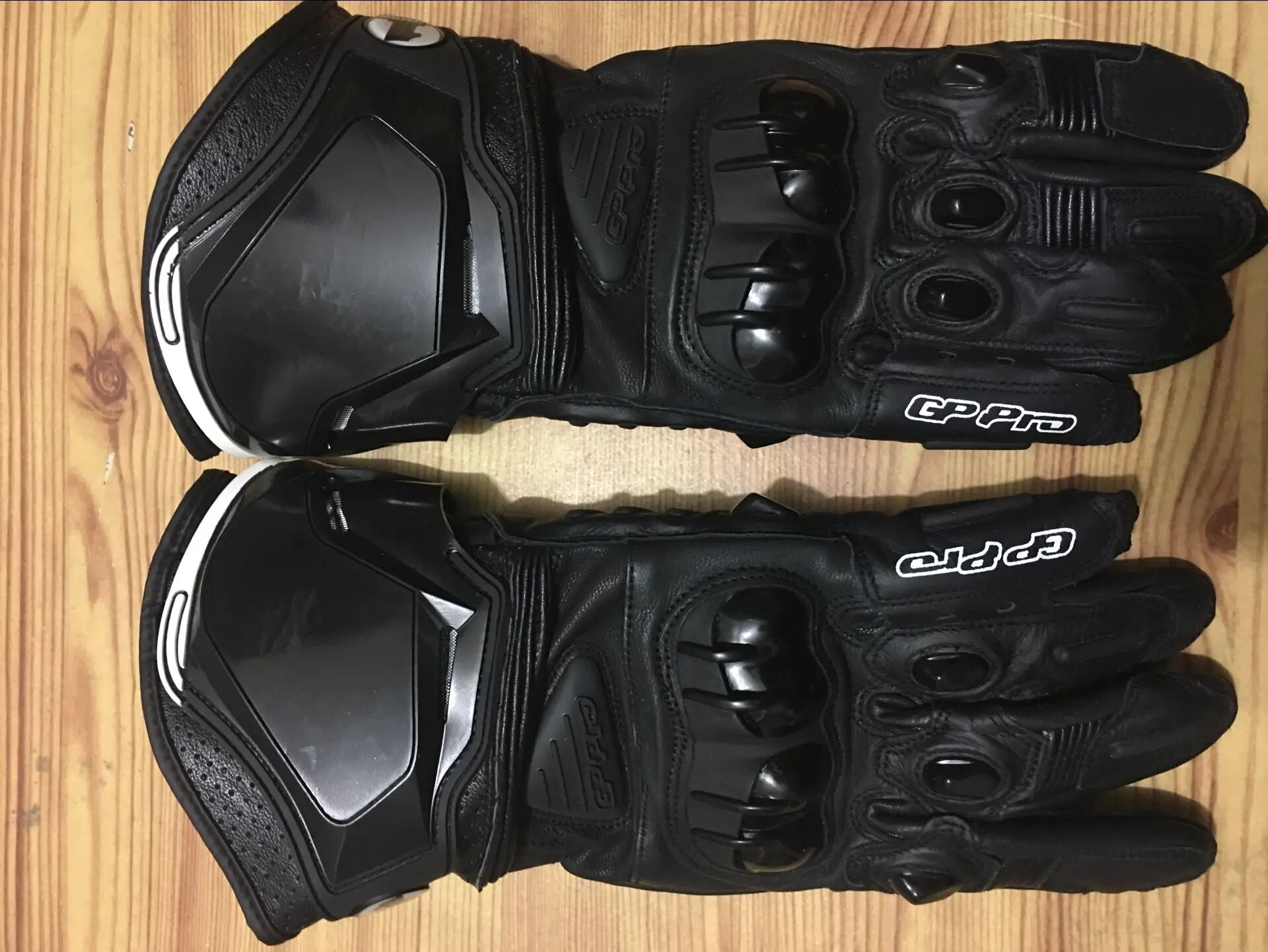 Длинные мотоциклетные перчатки из натуральной кожи