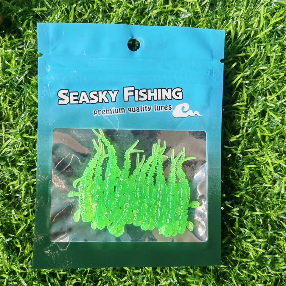 MUKUN 10 шт. мини-черви для рыбалки Зеленый, GD22 10PCS 04