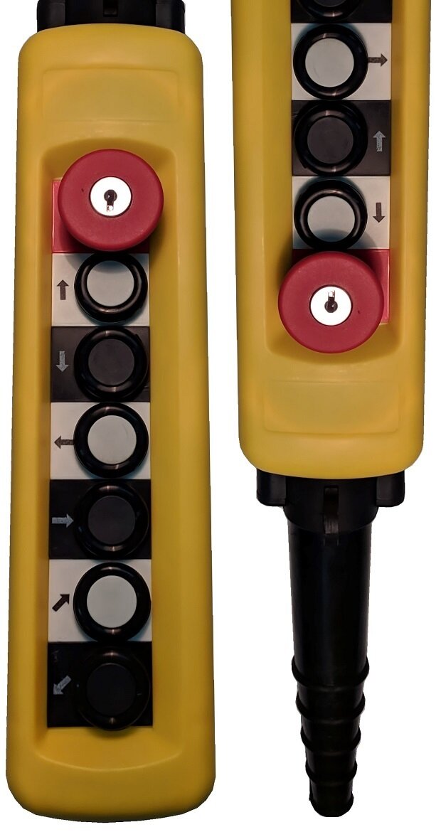 ПКТ-60Б-CК(XACA6713. SК. BR) (6 кнопок1НО+гриб с фиксацией Ключом1НЗ) пульт вес 0.865 кг, 306х66,5х80