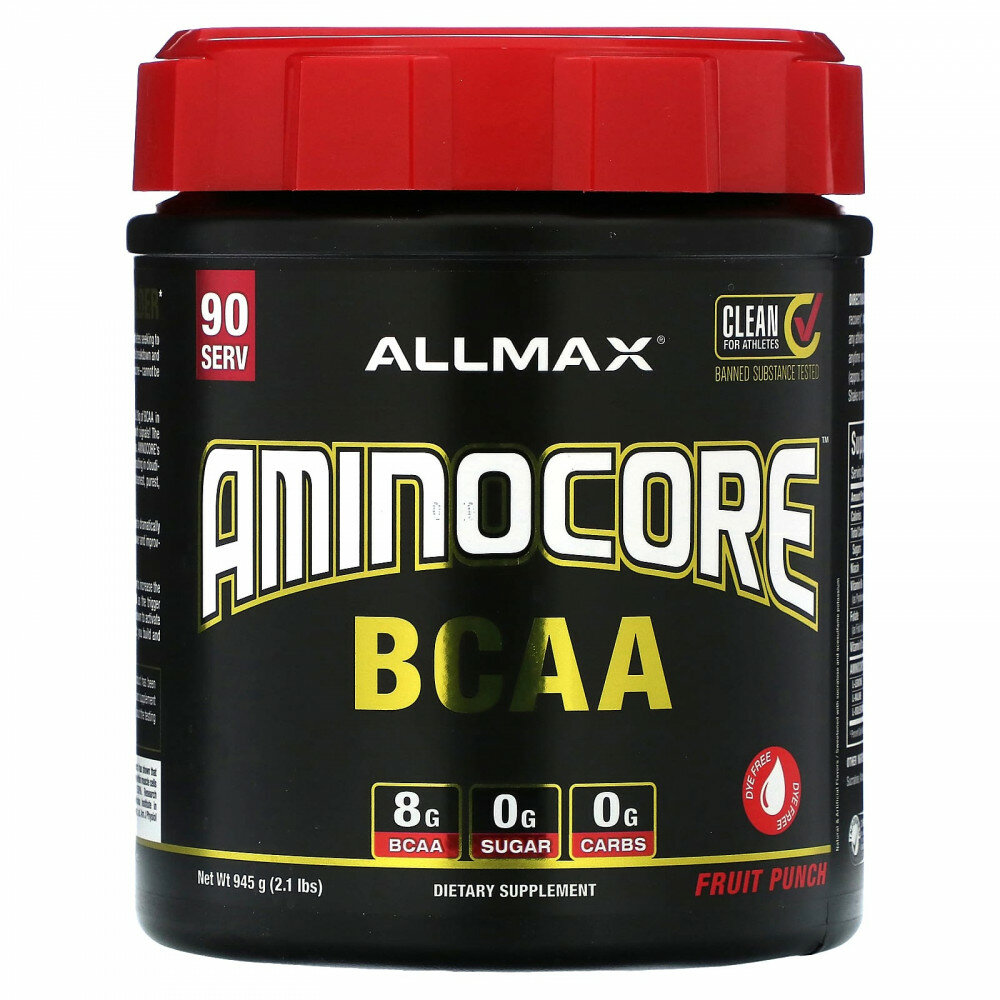 ALLMAX, AMINOCORE™ BCAA, со вкусом фруктового пунша, 945 г (2,1 фунта)
