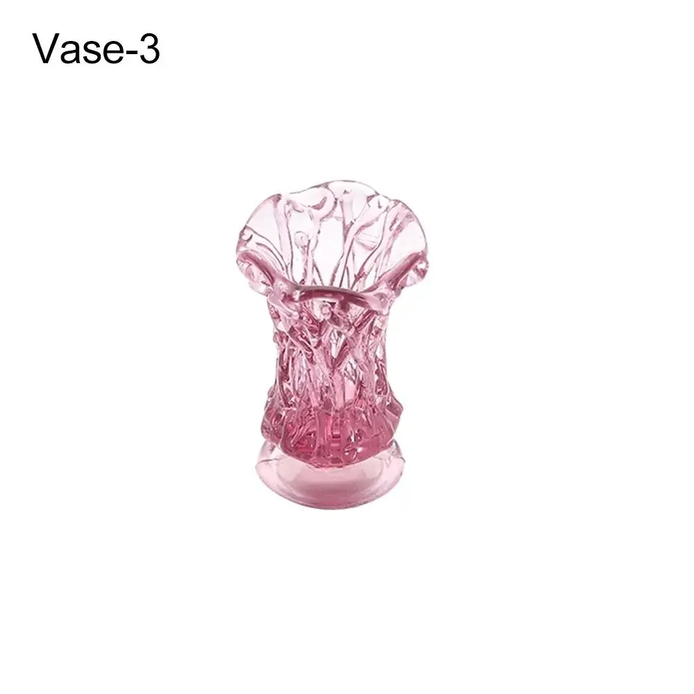 Розовый стеклянный вазочный декор Vase-3
