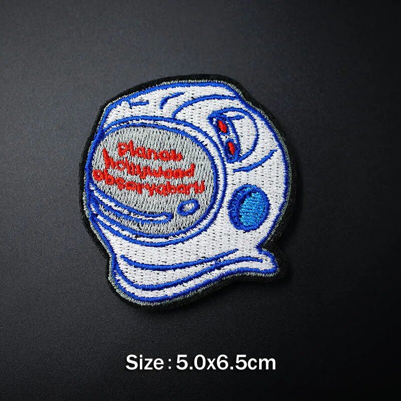 Нашивка на одежду Космонавт, Синий, 5.0x6.5 см