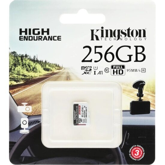 Карта памяти Kingston microSDXC 256Gb High Endurance UHS-I U1 A1